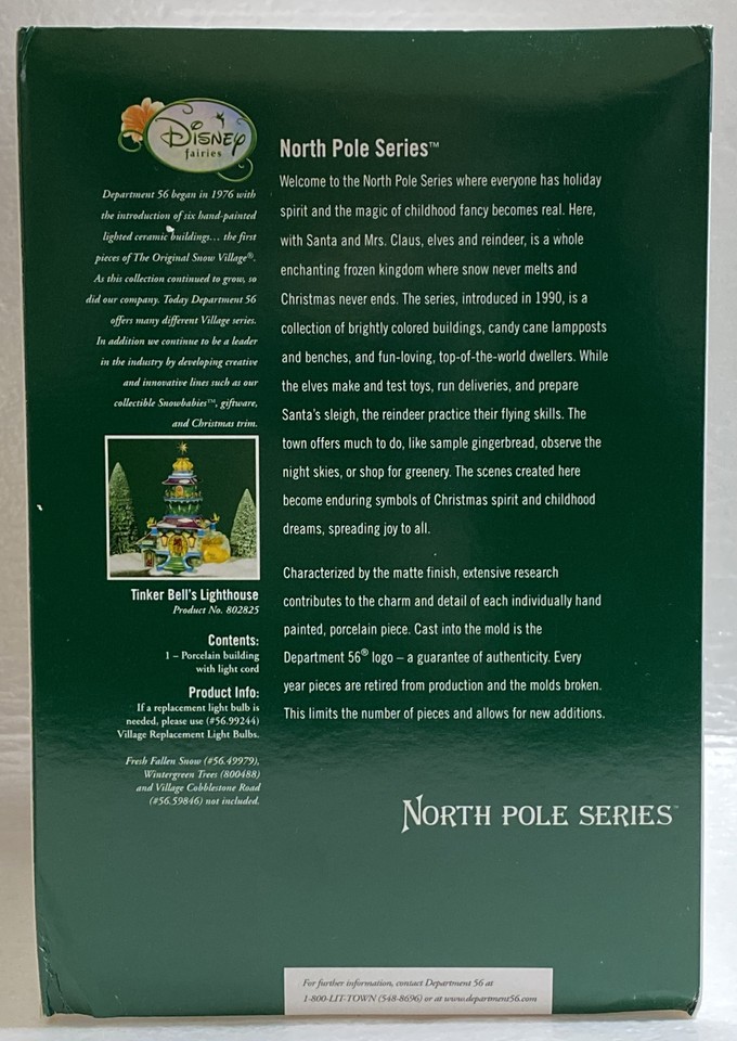 Dept 56 North Pole Disney Fairies ~ TINKER BELL'S LIGHTHOUSE ~ #802825 ...
