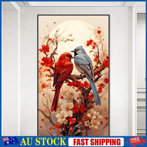5D DIY Full Round Drill Diamond Painting Plum Cardinal Blue Finch Decor ...