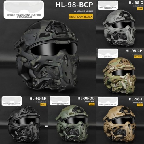 Tactical Assault Helmet Airsoft Military Full Mask Goggles Modular ...