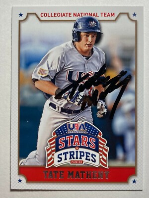 Tate Matheny Signed Panini #89 2015 Card USA Baseball Auto MLB RAD | eBay