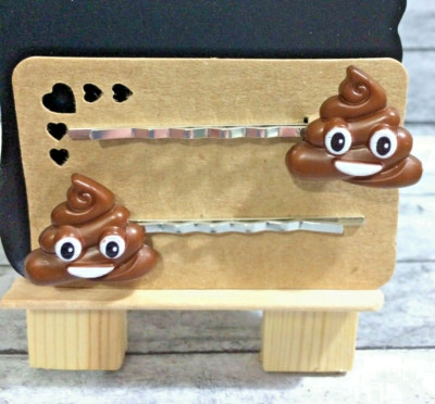 Cute Emoji POOP Crap Decorative Bobbie Pins Hair Pin Hair Clips ...