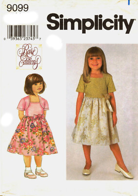Simplicity 9099 Dress Girls Sewing Pattern Uncut Size 3 4 5 6 | eBay