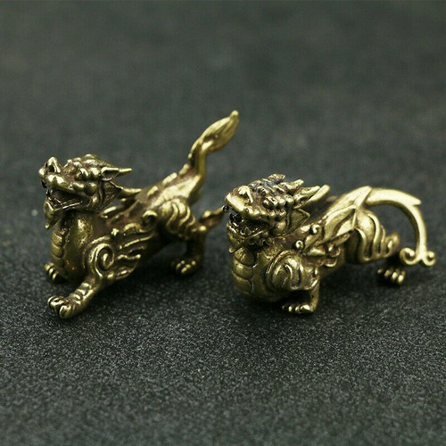 Ancient Chinese Bronze Fengshui unicorn Beast Bixie Pixiu Wealth Statue ...