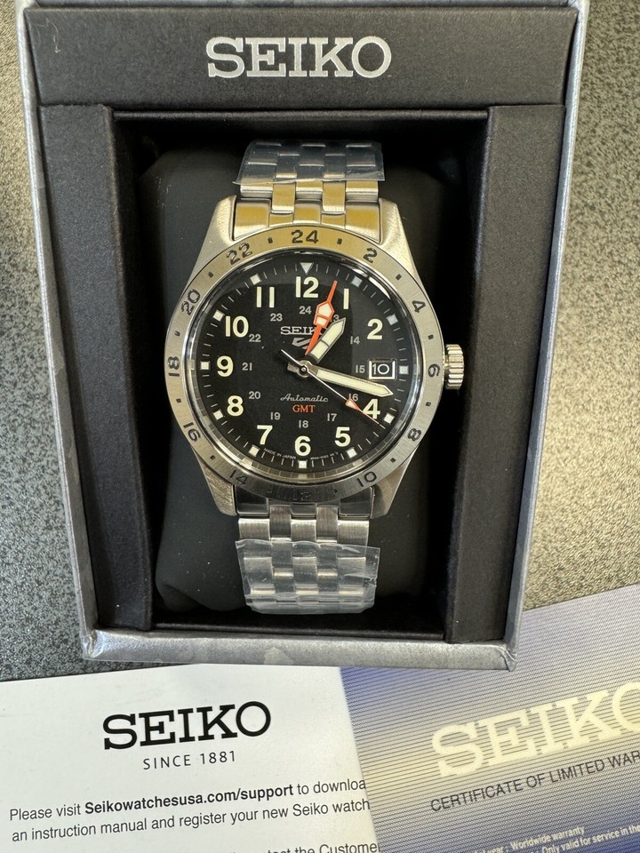 Seiko 5 Sport’s Field GMT Automatic SSK023 Steel Bracelet Watch Made In ...