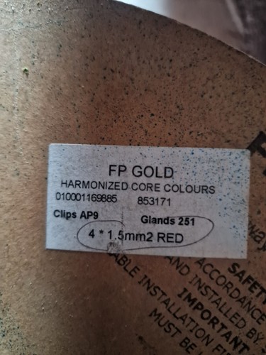 FP 200 gold Cable Red Prysmian 4-Core 1.5mm 70m | eBay UK