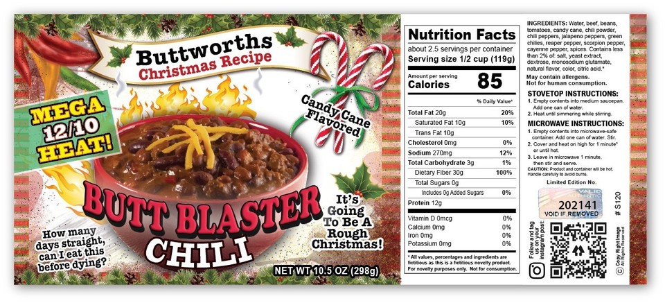 FUNNY CHRISTMAS Soup Chili Fart Can Labels STOCKING STUFFER Joke Gag ...