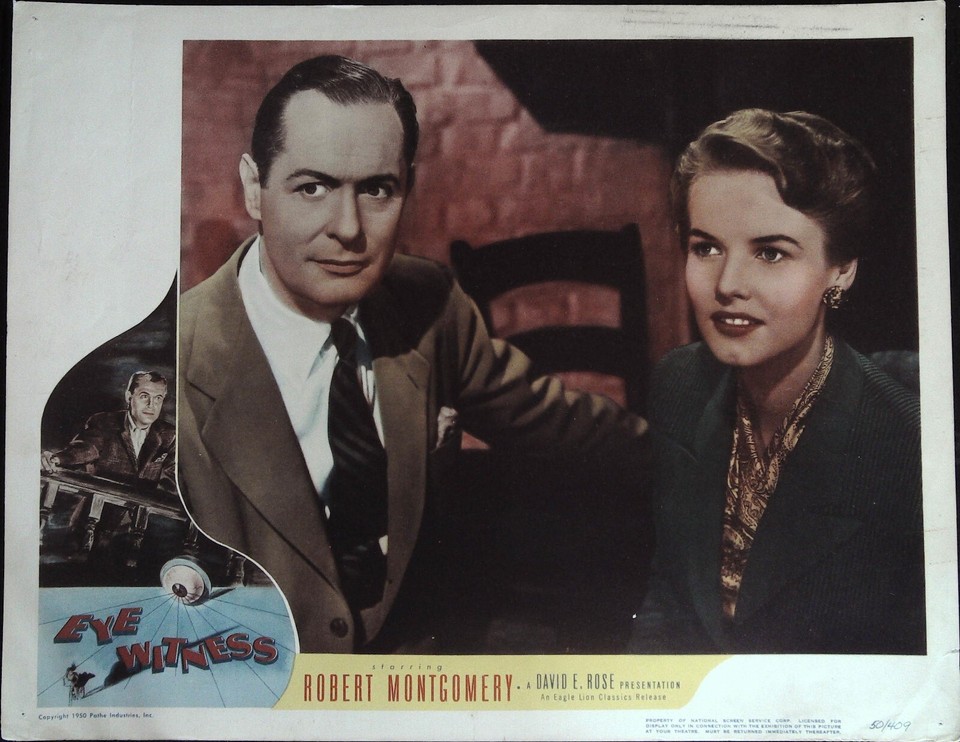 Eye Witness Lot of Two Lobby Cards 1950 Robert Montgomery! | eBay