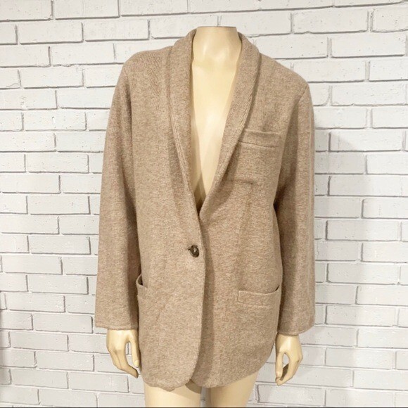 J.Crew Heather Mushroom Cocoon Sweater-Blazer - Size Large | eBay