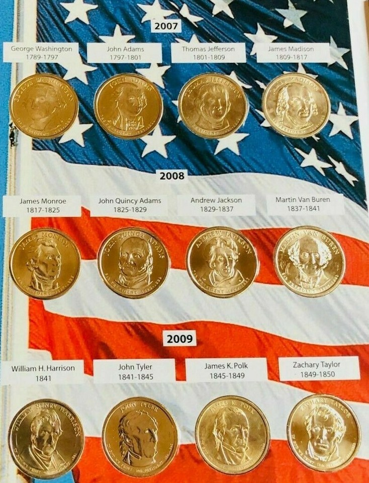 COMPLETE SET UNCIRCULATED PRESIDENTIAL $ DOLLAR COLLECTION 2007 to 2016 ...