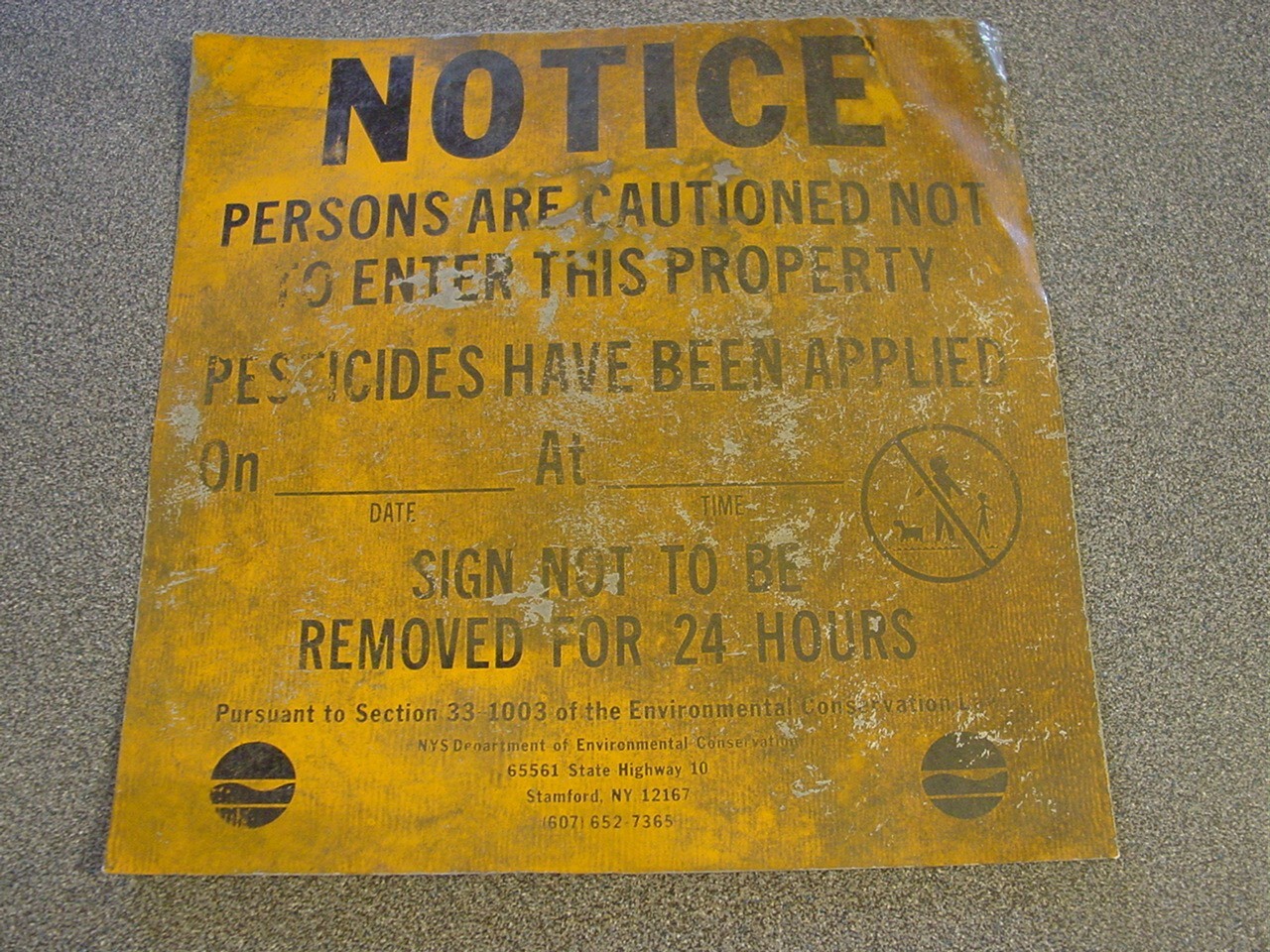 Old Notice Pesticides NY Dept Environmental Conservation Stamford Tin ...
