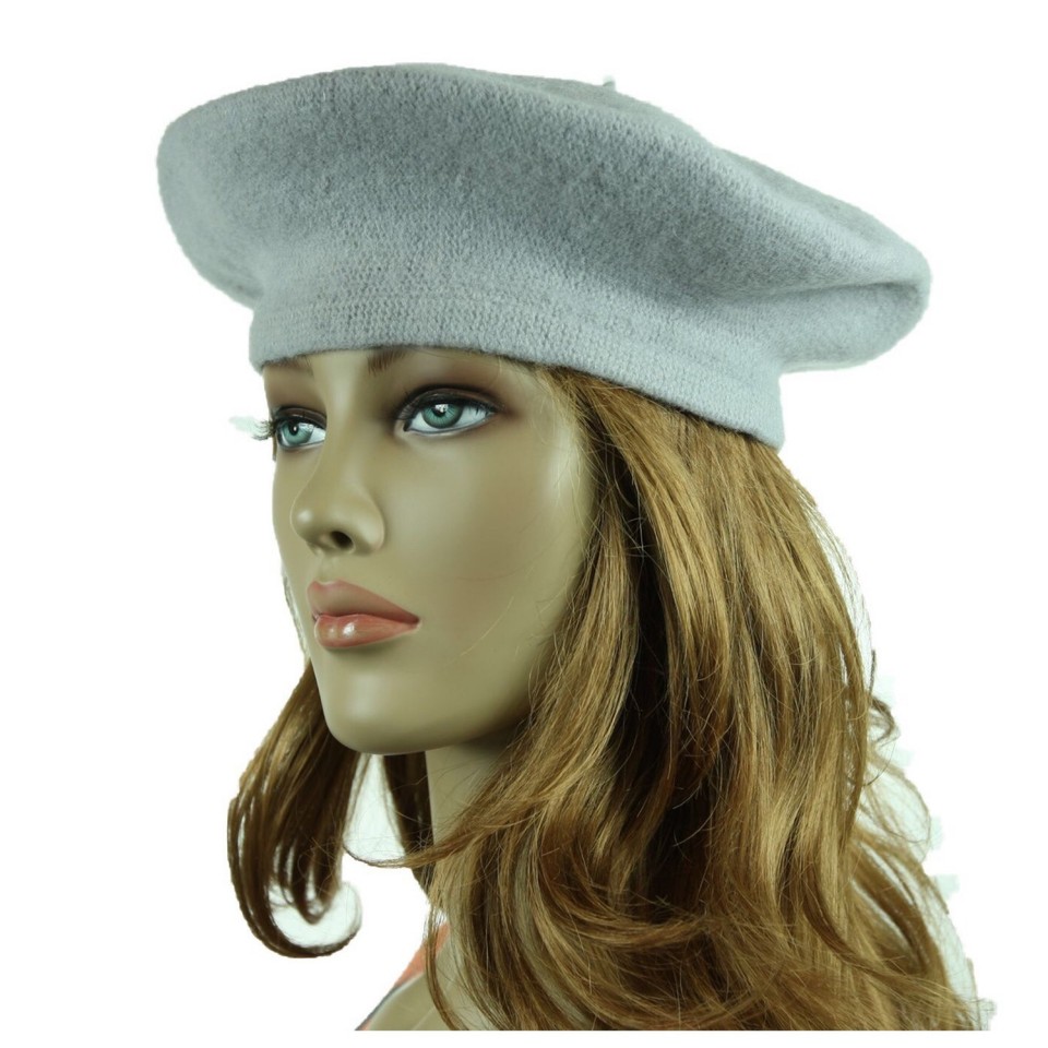Unisex Wool French Beret Hat Classic Artist Hats Casual Plain Beanie ...