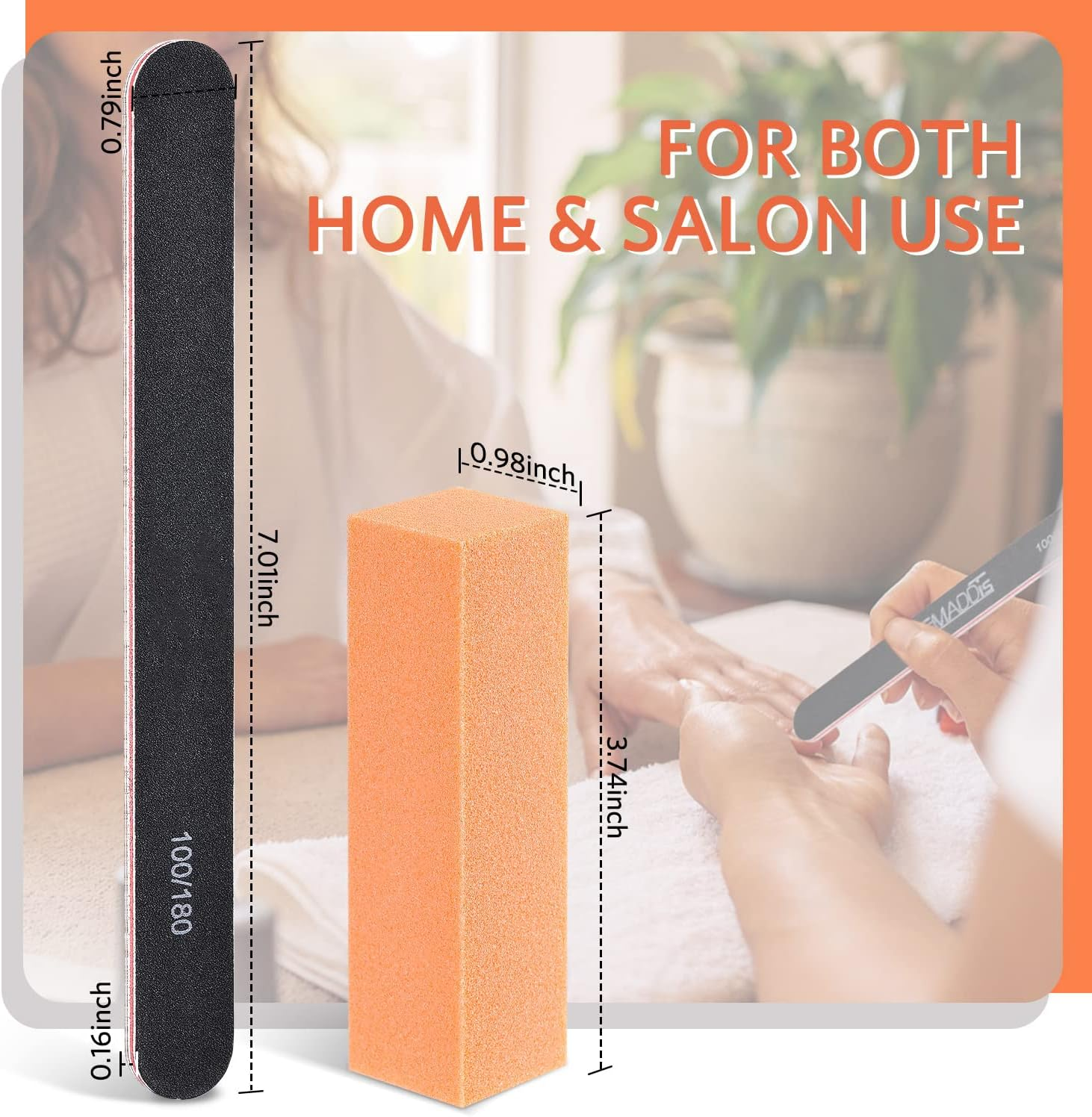 Nail Files and Buffer, Professional Manicure Tools Kit, Rectangular ...