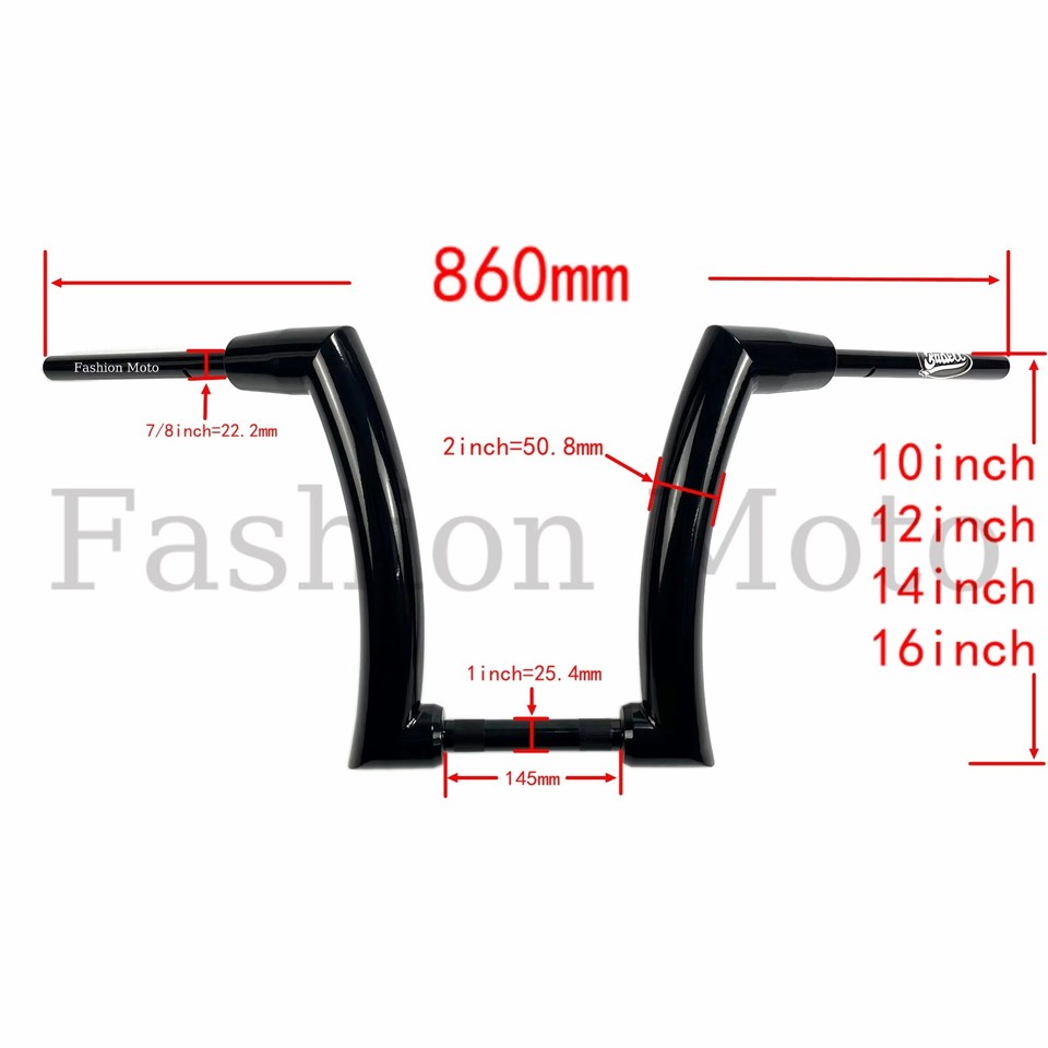 Motorcycle 2 inch Handlebar Handle Bar 7/8'' 22mm Custom Bar For Harley ...