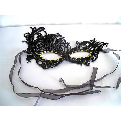 Black lace mask, lace mask, masquerade halloween costume ball bridal ...