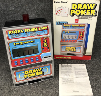 Vintage Radio Shack Draw Poker Machine 12” W/Flashing Light & Bell 1-2 ...
