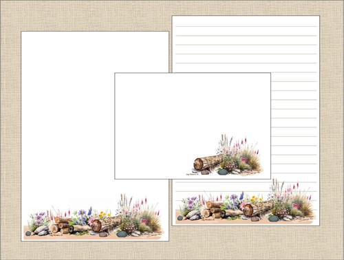 "Log Flowers" - A5 Letter Writing Paper and envelopes 100gsm premium ...