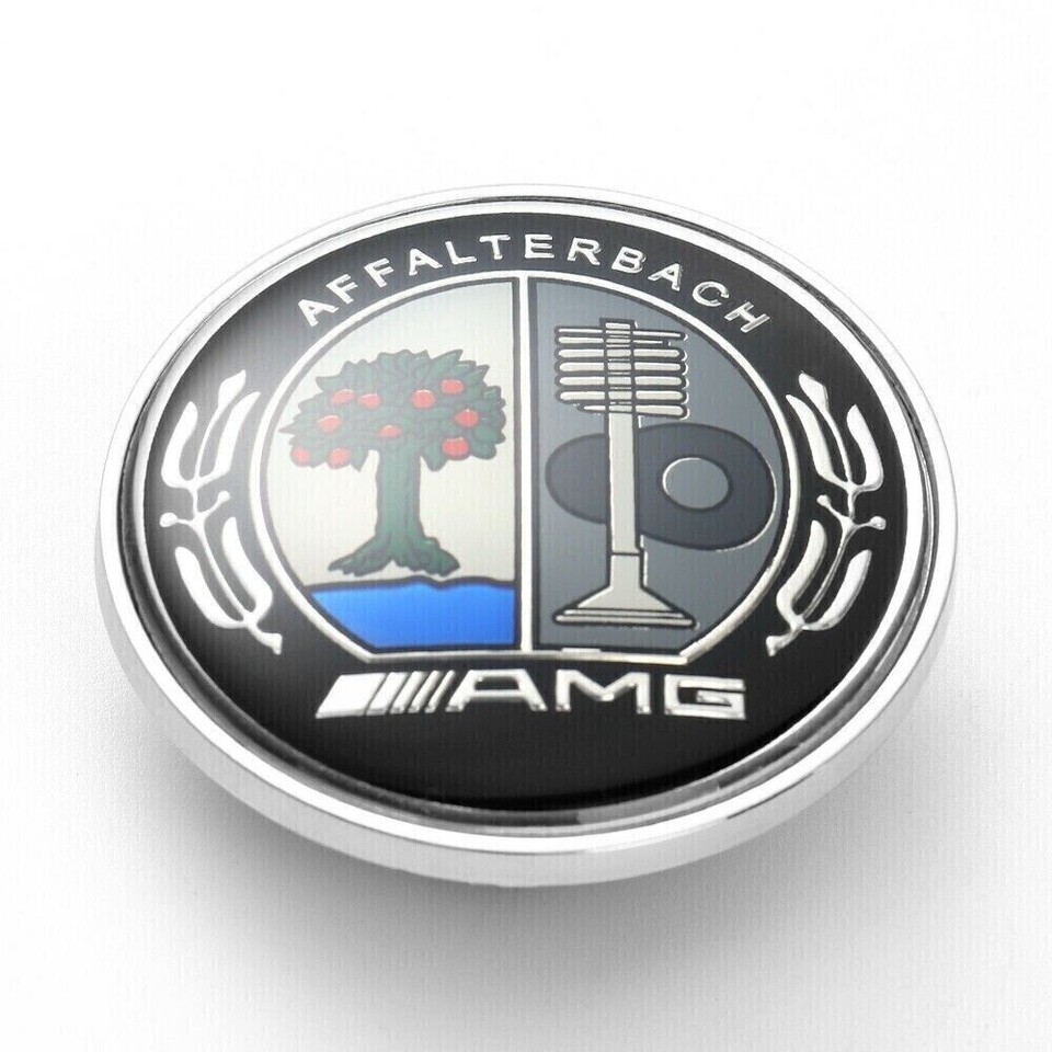 57mm Affalterbach Front AMG Emblem Apple Tree Flat Hood Badge For ...