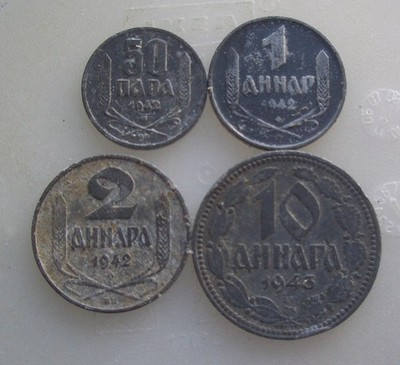 Serbia 4 coins 1942 - 1943 | eBay