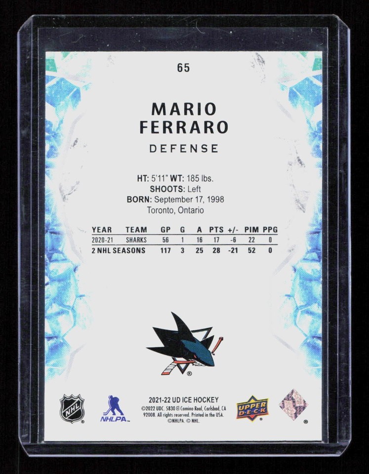 Mario Ferraro 2021-22 Upper Deck Ice #65 Green | eBay UK