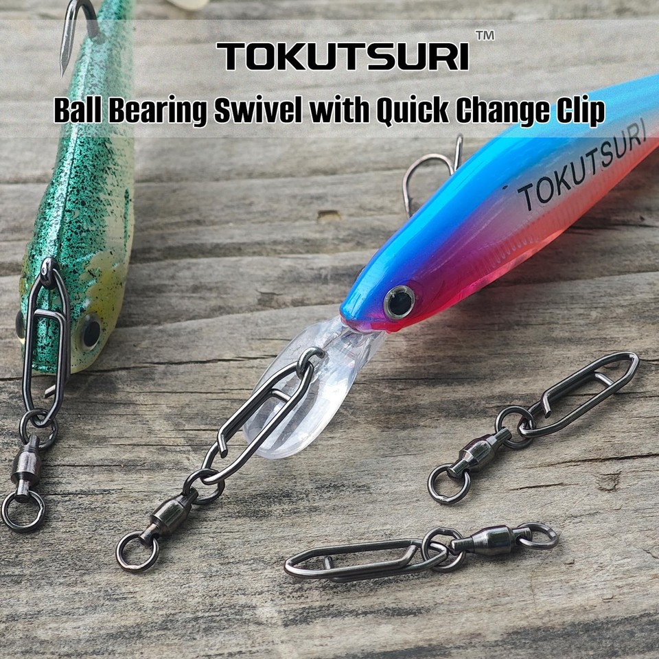 Fishing Power Clips Ball Bearing Swivels Fishing Clips Quick Change ...