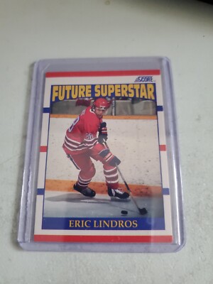 1990-91 ERIC LINDROS SCORE FUTURE SUPERSTAR ROOKIE CARD. OSHAWA ...