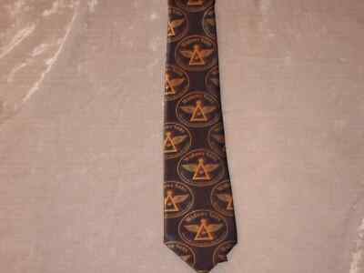 Black Gold Widows Sons Masonic Necktie Wings Freemason Fraternity NEW ...