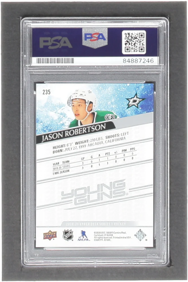 Jason Robertson 2020-21 Upper Deck #235 YG RC (PSA | Autograph Graded ...