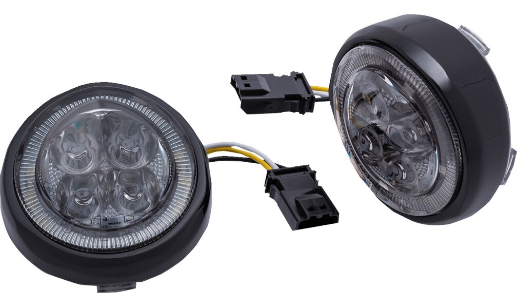 Ciro - 45623 - LED Fang Front Signal Light Inserts with Bezel, Black ...