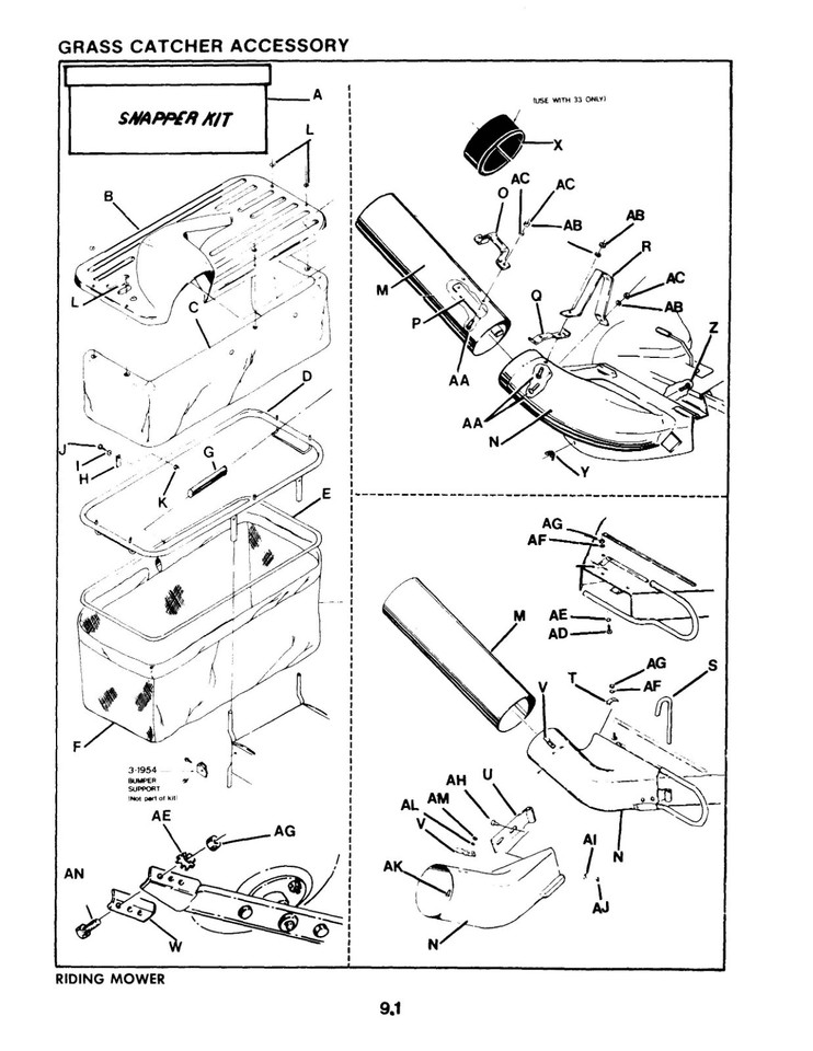 25 26 28 30 33in Riding Mowers Parts Manual Fits Snapper Series 1, 2 ...