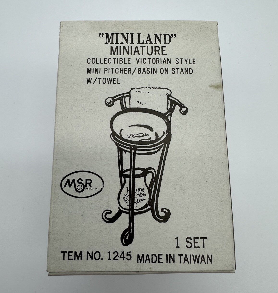 Vtg Dollhouse Furniture MSR Mini Land Victorian Style Pitcher Basin ...