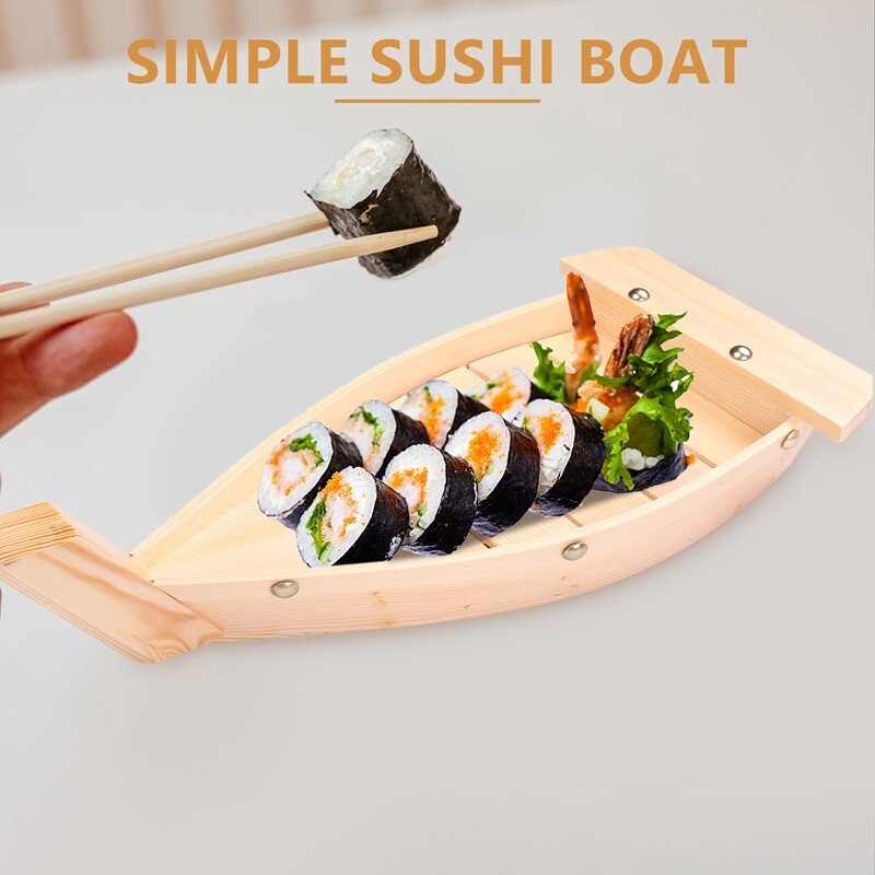 42X17X7.5Cm Japanese Cuisine Sushi Boats Sushi Tools Wood Handmade ...