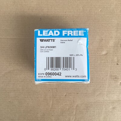 Watts - 3/4 in. Lead Free Brass Vacuum Relief Valve - LFN36M1 | eBay