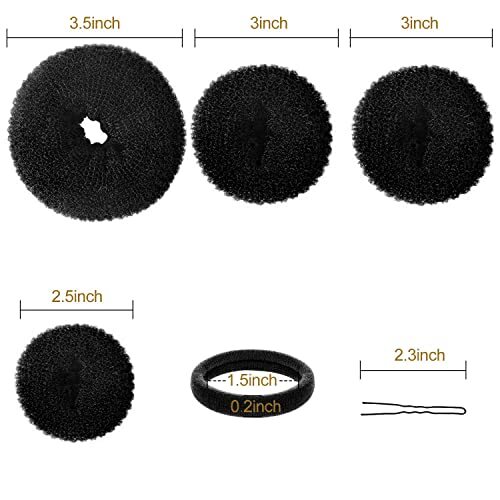 YaFex Hair Bun Maker Kit - Donut Bun Maker 4 Pieces1 Large 2 Medium and ...