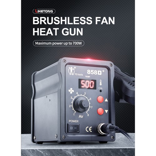 858D+ SolderingStation HotAir Gun Rework Station Electric Soldering ...