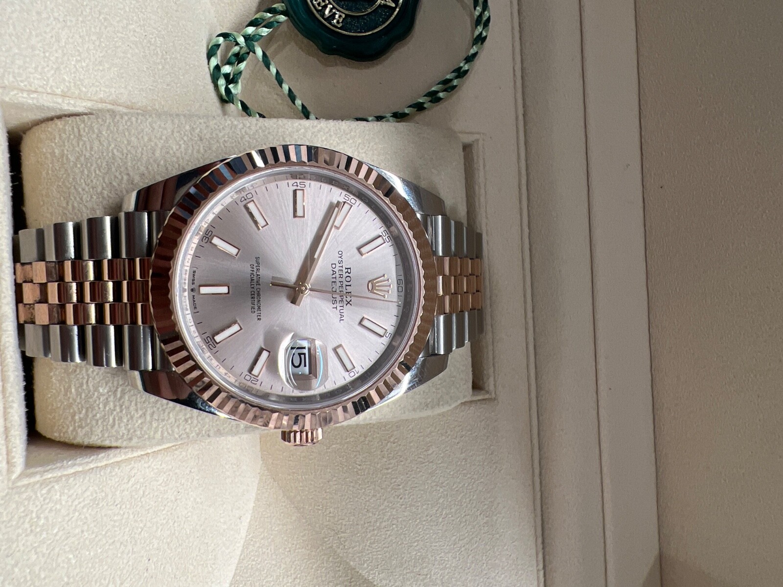 ROLEX DATEJUST 41MM ROSE GOLD SUNDUST DIAL JUBILEE BRACELET | eBay