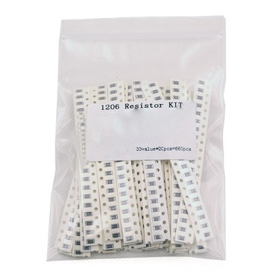 Variety Pack of 660pcs Chip Resistors in 33 Different Specifications ...