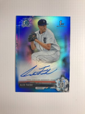 Detroit Tigers Alex Faedo 2017 Blue Bowman Chrome Signed Card CDA-AF ...