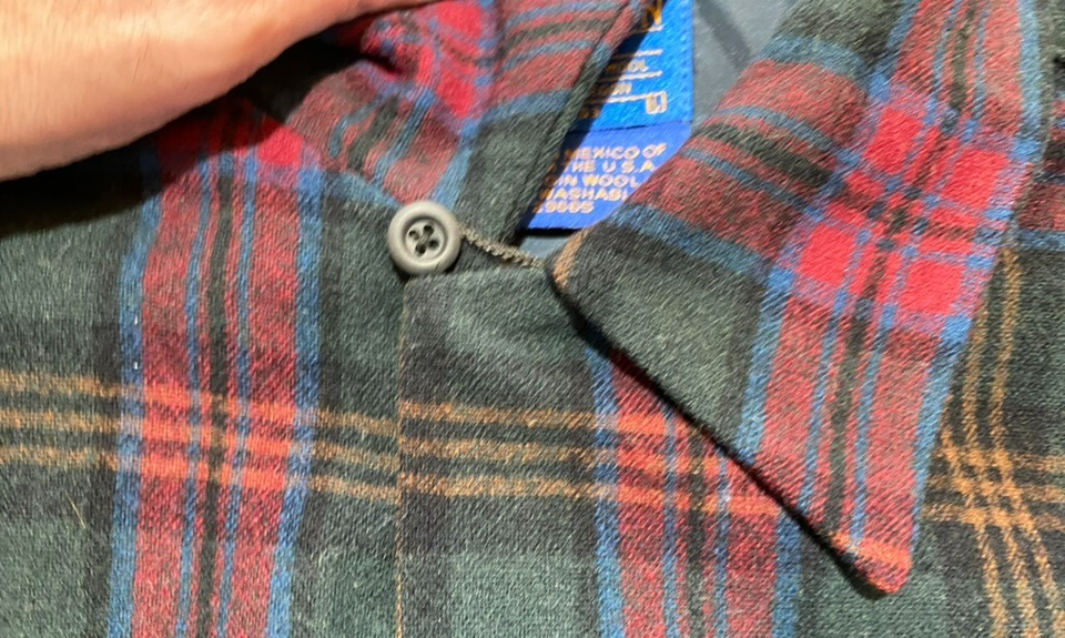 Pendleton Board Shirt Surf Plaid Size Mens L Wool Flap Pockets Loop ...
