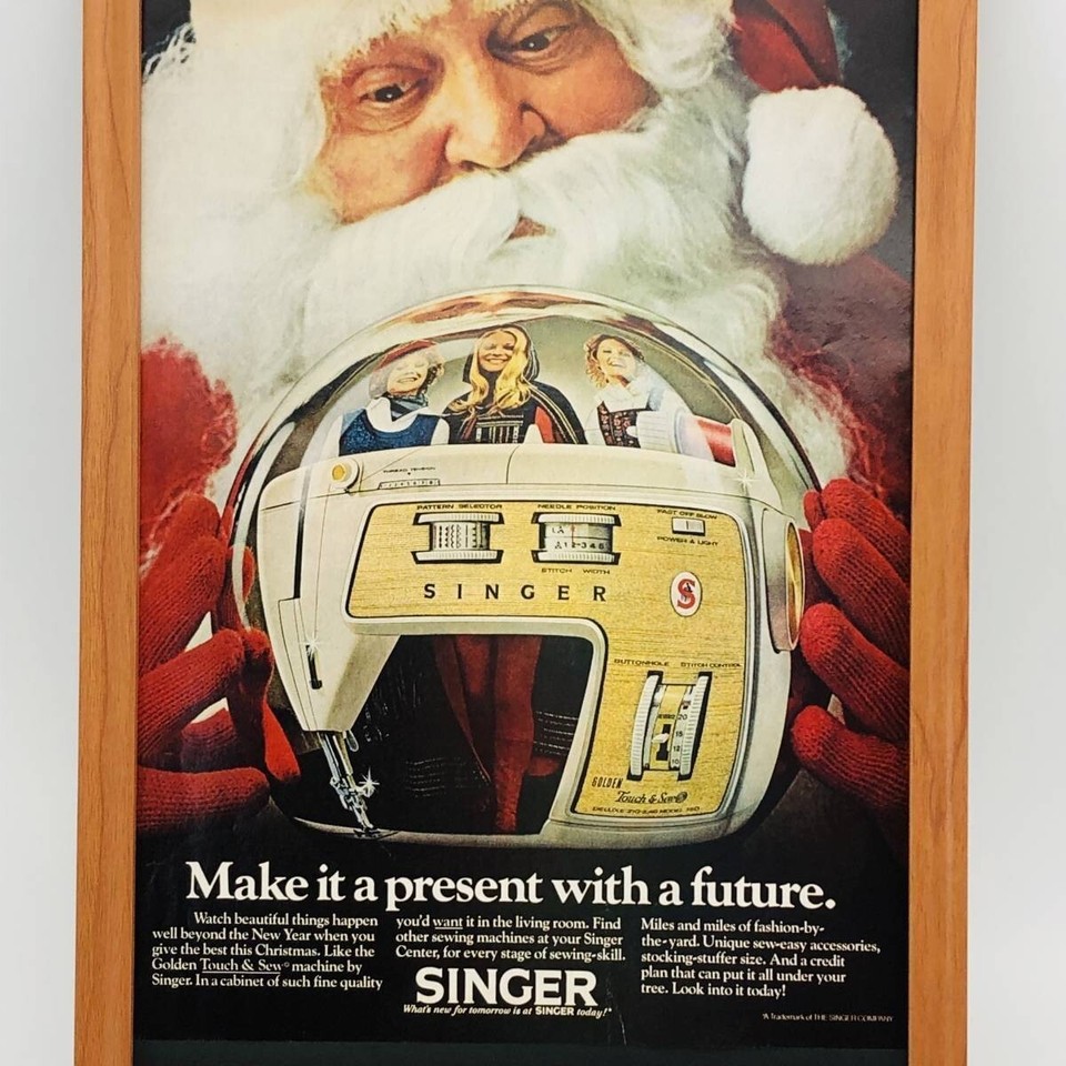 Pubblicità rivista LIFE Singer vintage anni 60 con cornice retrò TT5 da ...