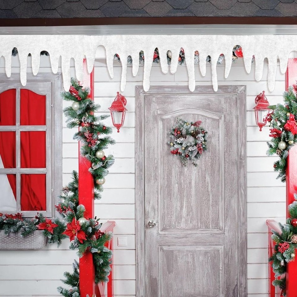 Polyester Xmas Snow Blanket Soft Fluffy Icicle Snow Table Runner | eBay ...