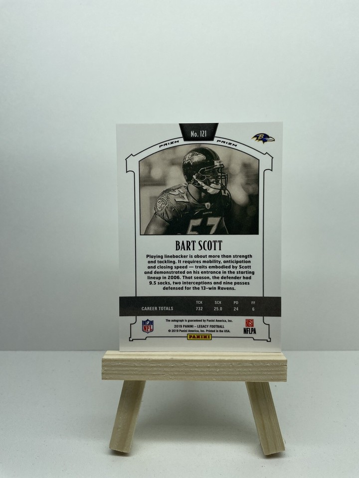 Bart Scott 2019 Panini Legacy Premium Penmanship Autograph Baltimore ...