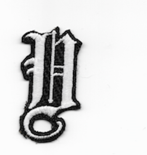 2" Old English Embroidered White Patch Pick Letters Iron On or Sew On ...
