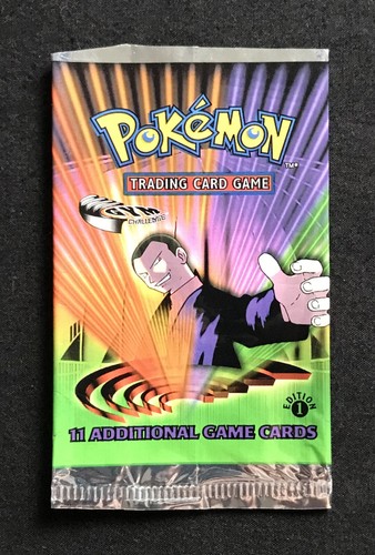 pokemon empty wrapper no cards Gym Challenge 1st edition Giovanni WOC ...