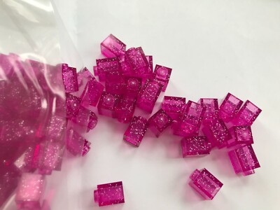 LEGO- NEW-#3005- GLITTER TRANS PINK-1 X 1 BRICK-20 PIECES | eBay