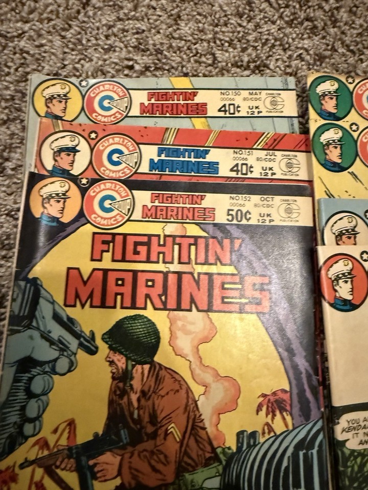 FIGHTIN' MARINES Charlton Comics Vintage Comic Books **LOT OF Nineteen ...
