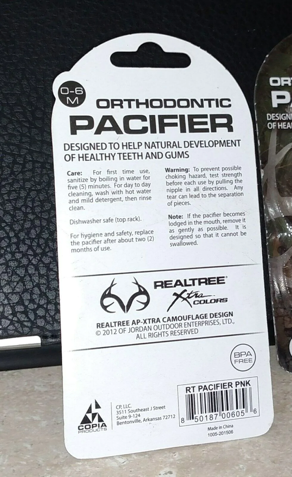 Mossy Oak Realtree Camouflage Orthondontic Pacifiers, BPA Free YOU ...