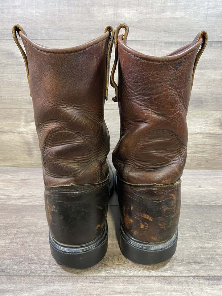Red Wing Pecos 1132 Brown Leather Work Boots Soft Toe Mens Size 10 B ...
