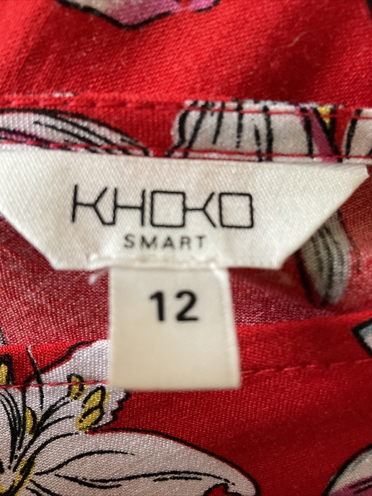 Khoko Smart Red Large Floral Dress Size 12 | eBay
