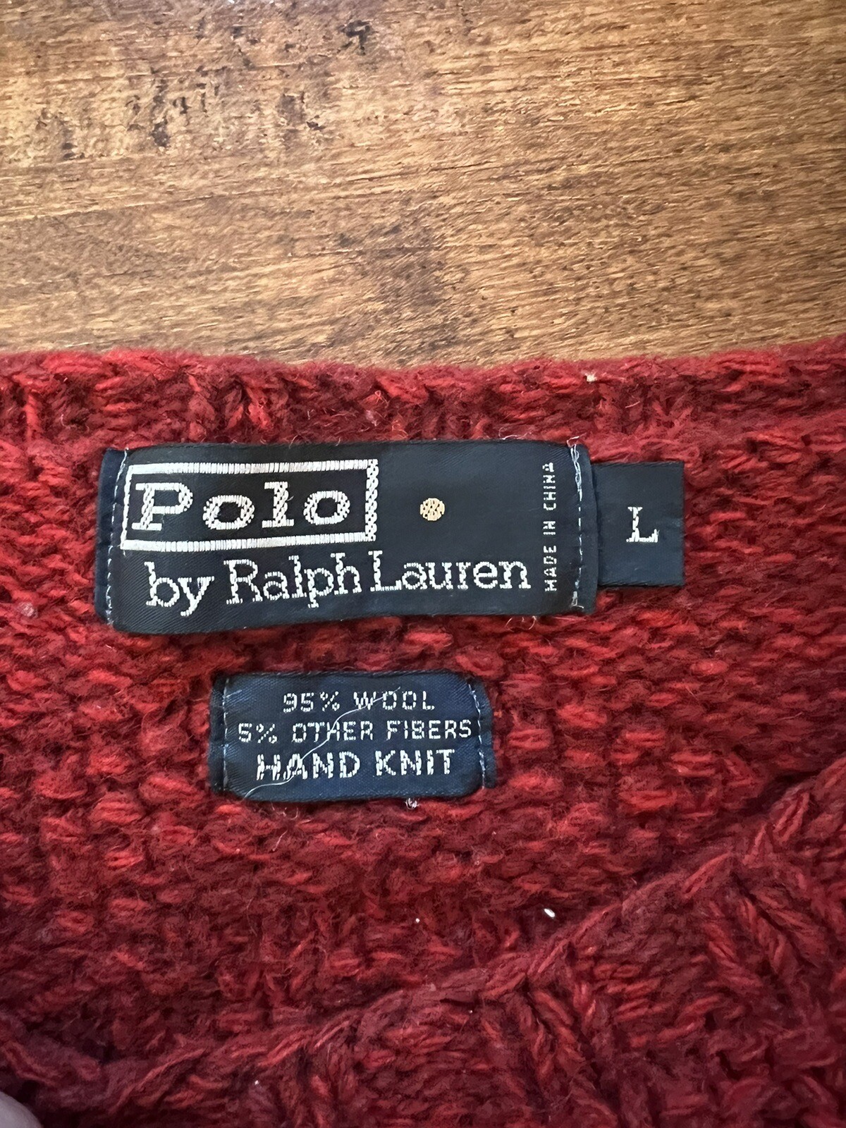 Vintage Polo Ralph Lauren Hand Knit Aztec Sweater 100… - Gem