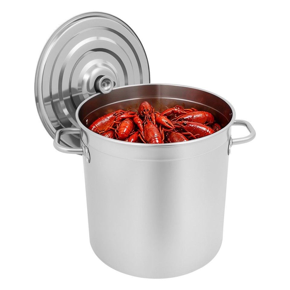 55 QT Stainless Steel Seafood Boil Pot With Basket Heavy Duty Cooking ...